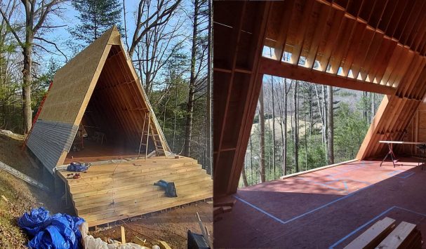 Ongoing Construction of a Modified A-frame Cabin Alexis- part 1 - Small ...