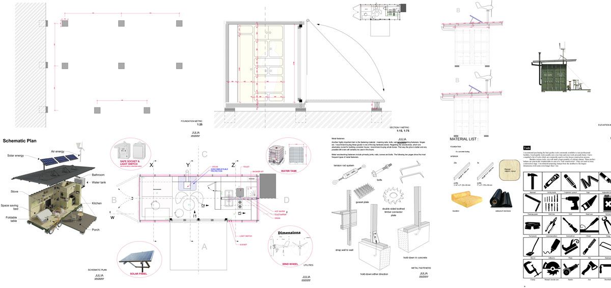 40ft Shipping Container House Floor Plans with 2 Bedrooms