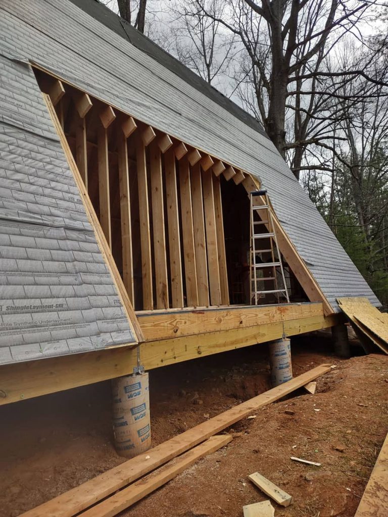 Ongoing Construction of a Modified A-frame Cabin Alexis- part 1 - Small ...