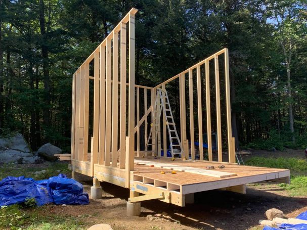 Building a Small Elevated Cabin in New York State Part 1 - Small Wooden ...